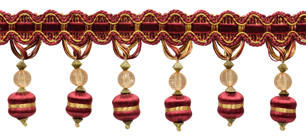 3" (7.5cm) Noblesse Collection Beaded Tassel Fringe Trim # BFH3 | 5 ...