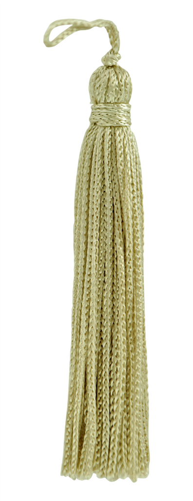 Set of 10 Grain / Beige Chainette Tassel, 4 Inch Long with 1 Inch Loop ...