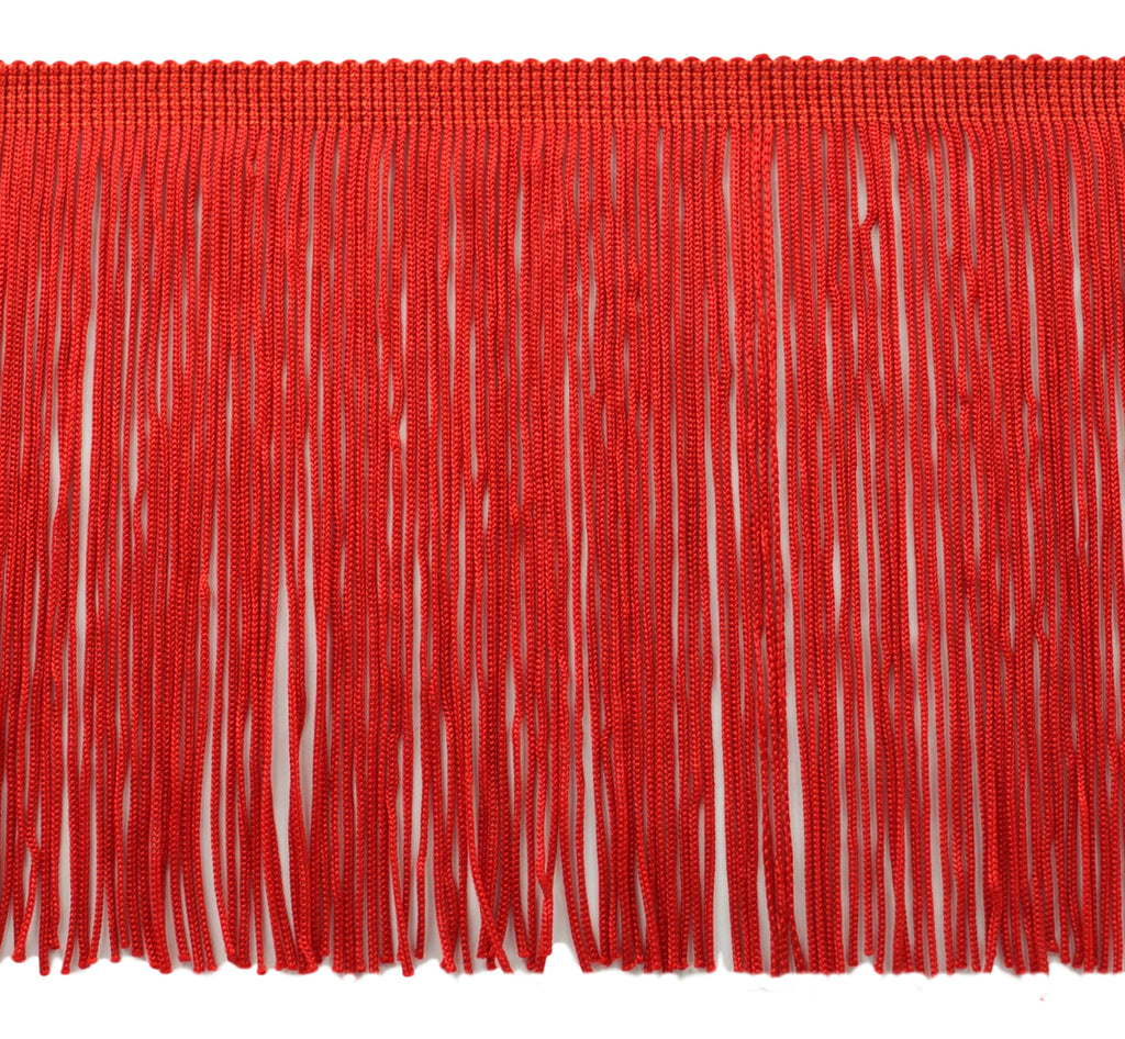 6" (15cm) long Solid Chainette Fringe Trim (Style# CF06), Cherry Red # ...