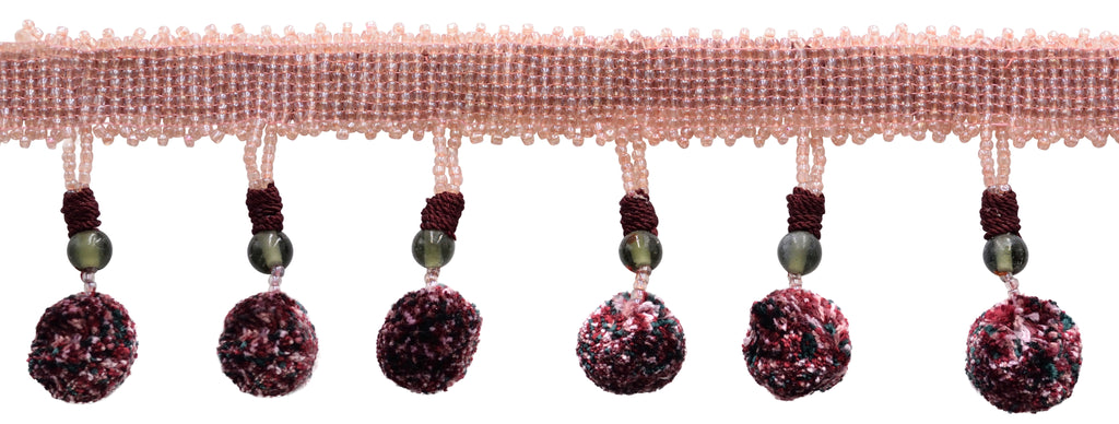3" long (7.5cm) Marrakesh Collection Glass Beaded Header with Pompom ...