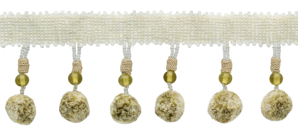 3" long (7.5cm) Marrakesh Collection Glass Beaded Header with Pompom ...