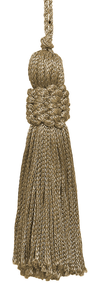Set of 10 Sandstone Light Beige Crown Head Chainette Tassel, 3 Inch Lo ...